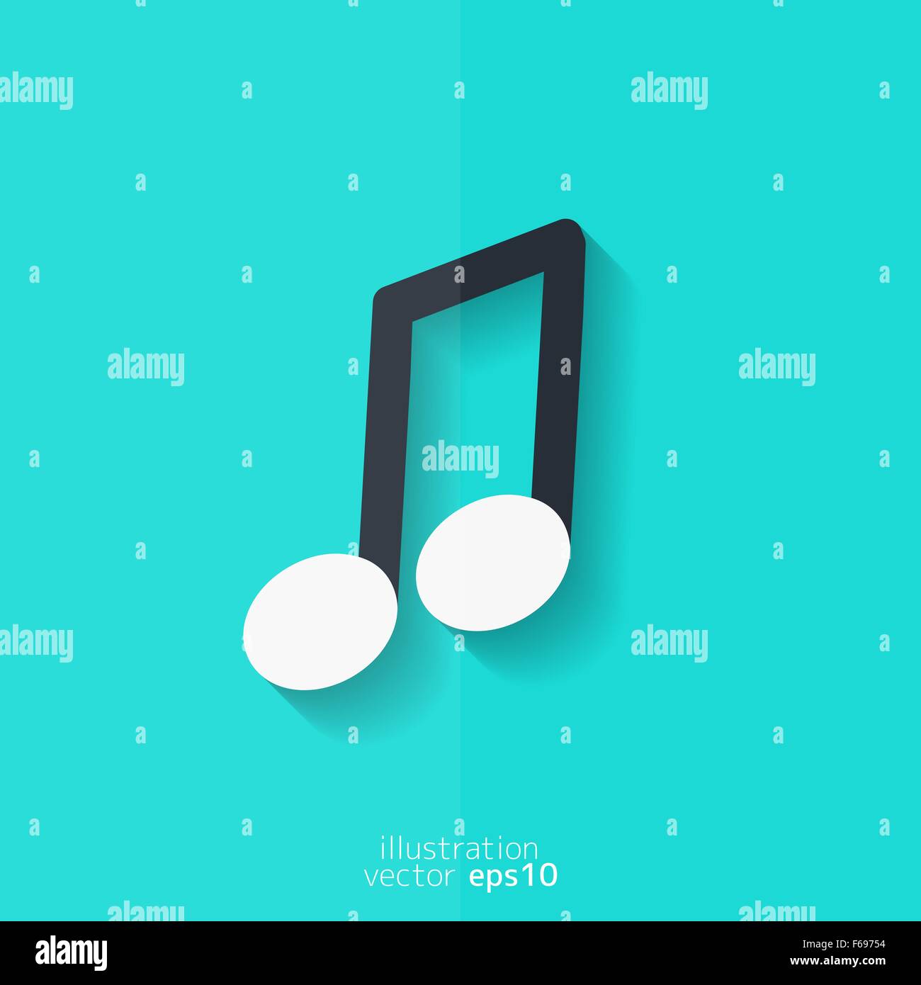 Music note icon. Musical background. Flat design Stock Vector Image ...