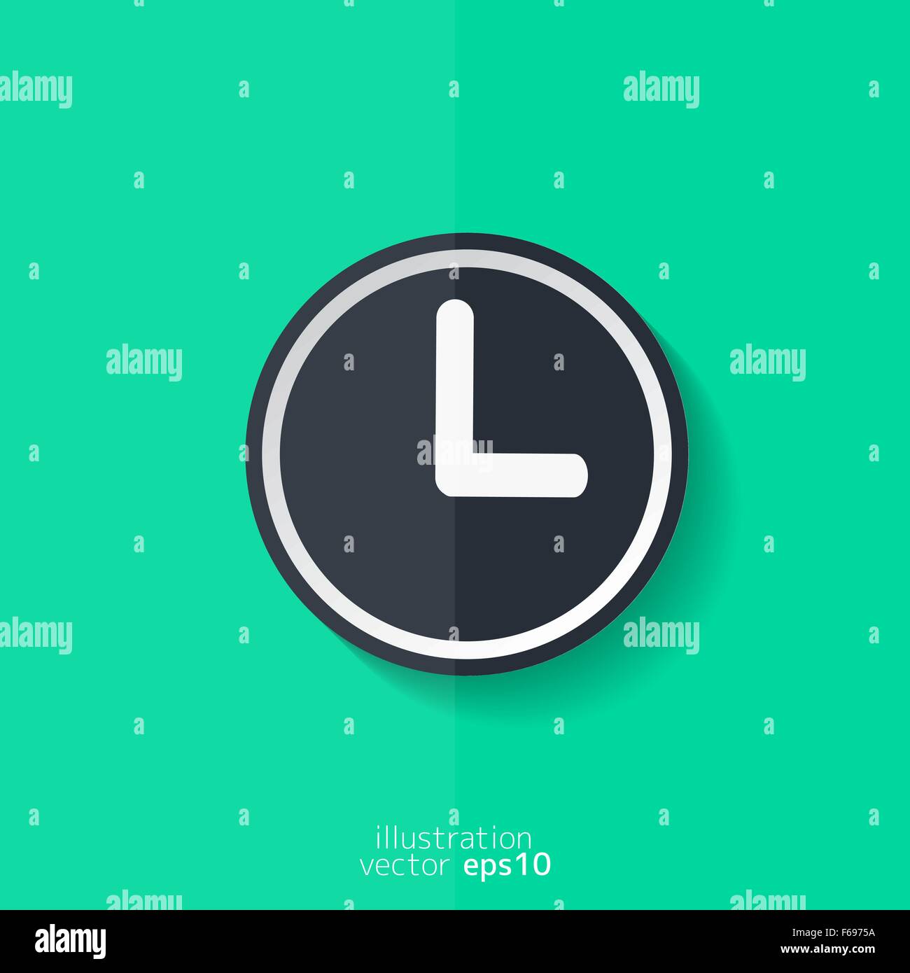 Clock web icon button. Time symbol. Flat design Stock Vector Image ...