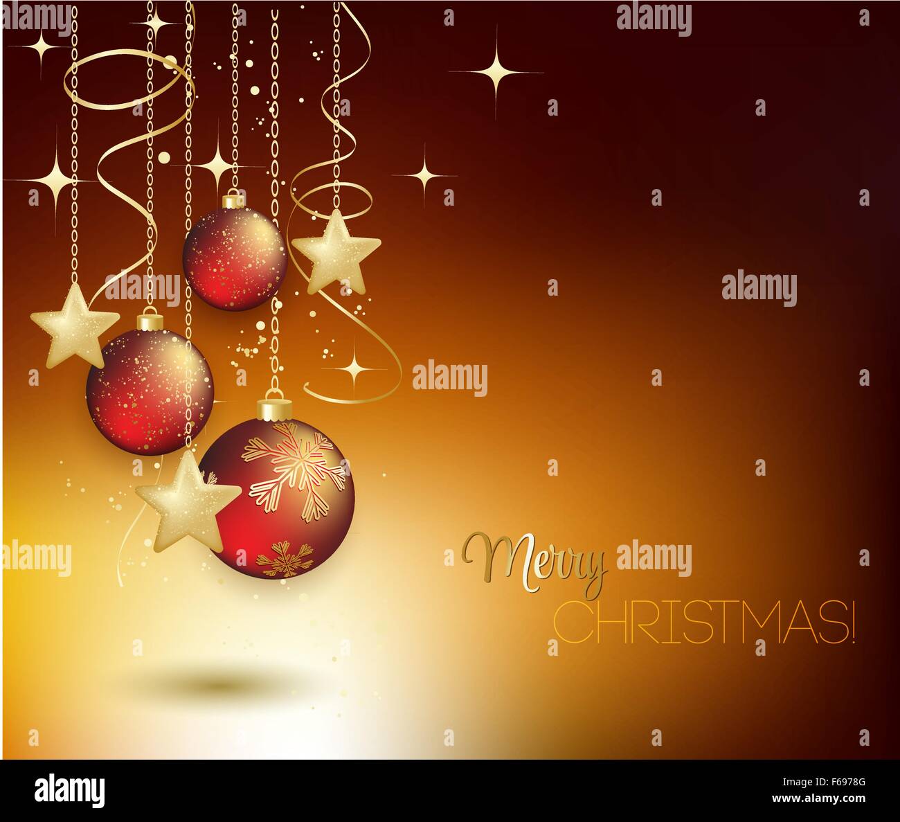 Christmas background red gold balls Stock Vector Images - Alamy