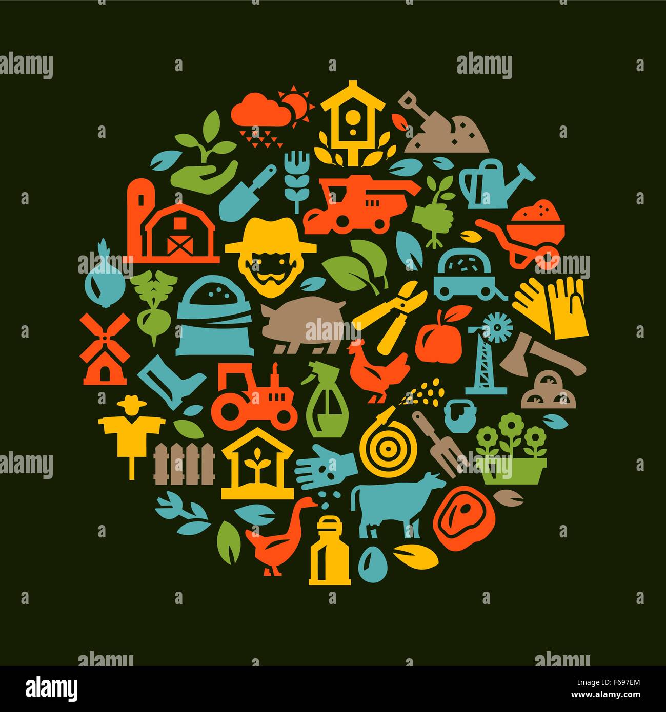 Circular agricultural Stock Vector Images - Alamy