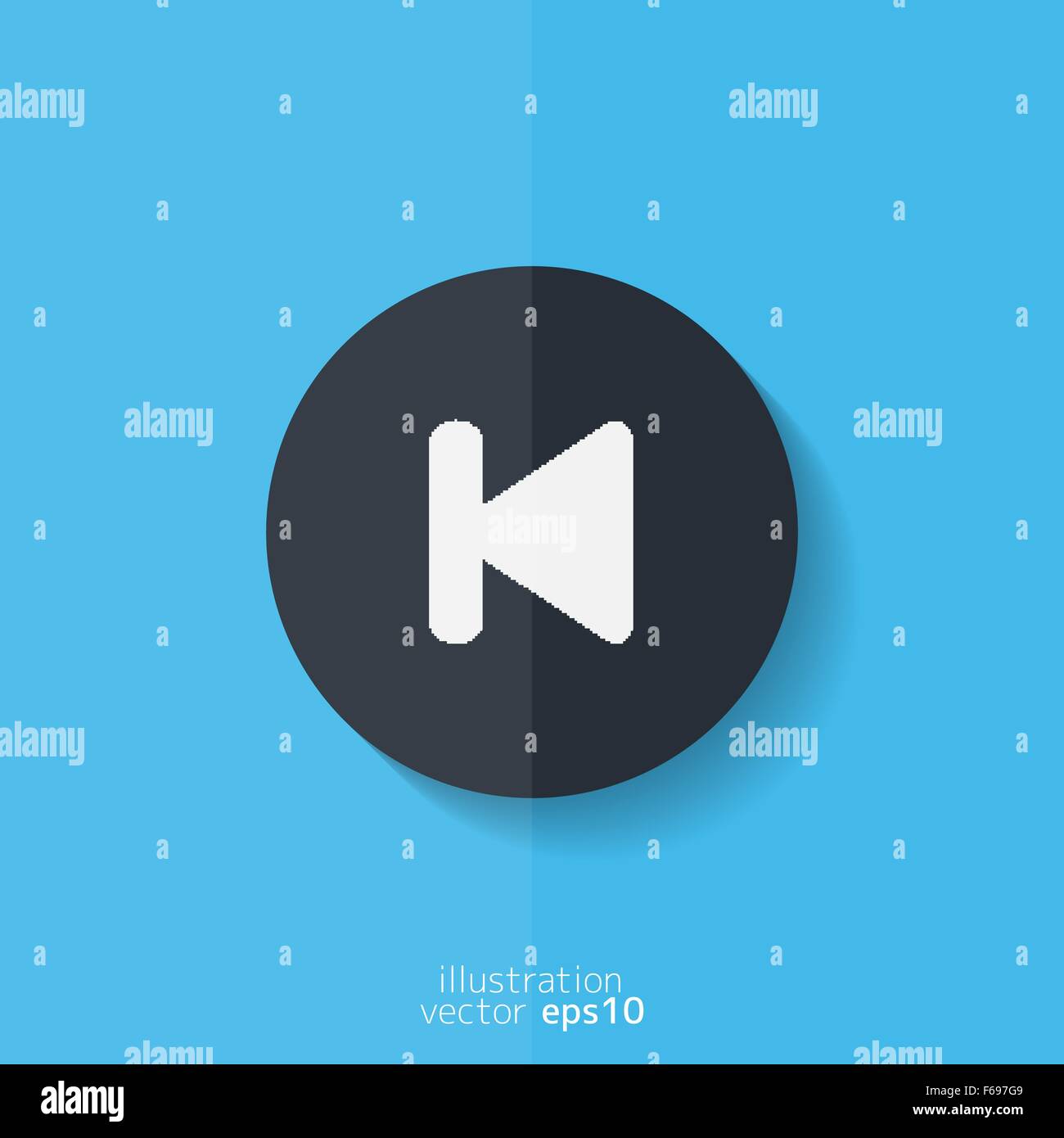 Back track web icon.Media player. Flat design Stock Vector Image & Art ...