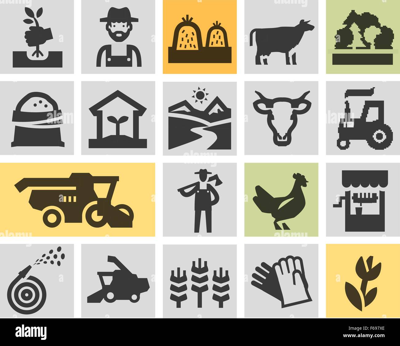 farm icons set. signs and symbols Stock Vector Image & Art - Alamy