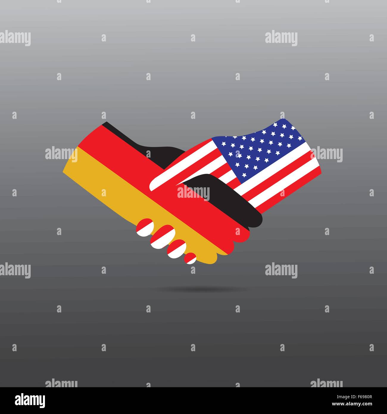 World peace icon in light gray background, USA handshake with Germany ...