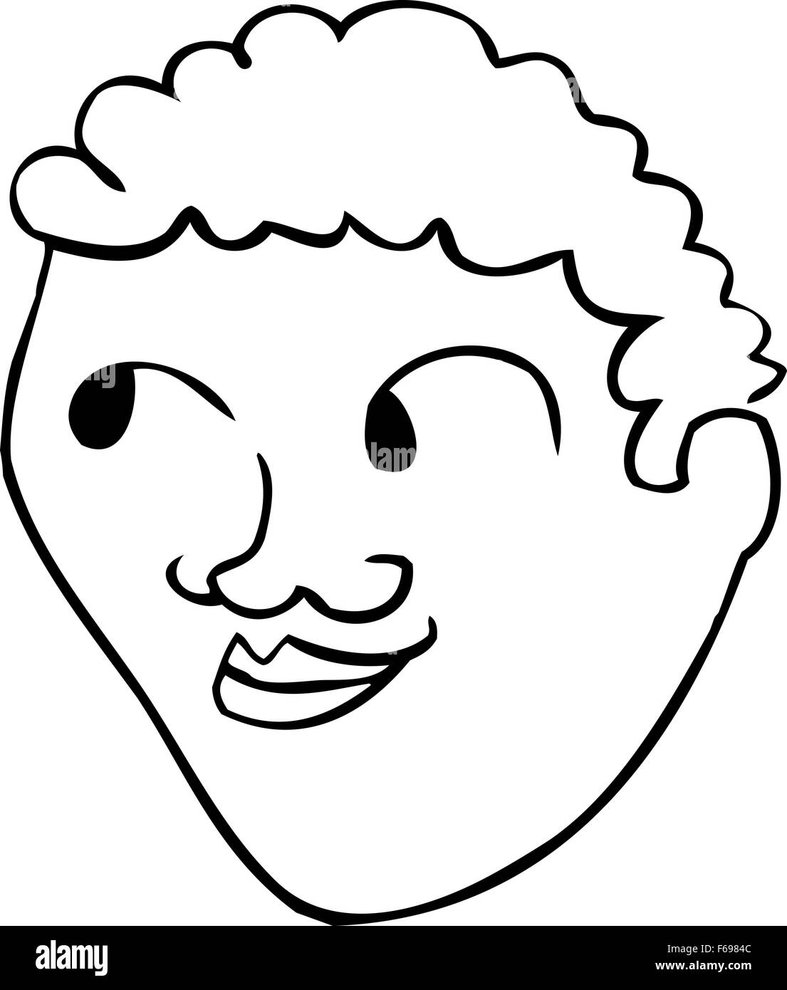 Outlined male face with smile over isolated background Stock Photo - Alamy