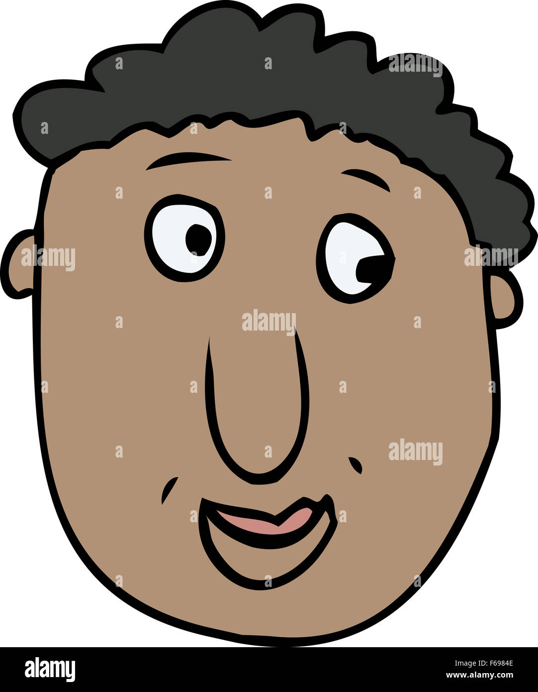 Close up cartoon face with grin over white background Stock Photo - Alamy