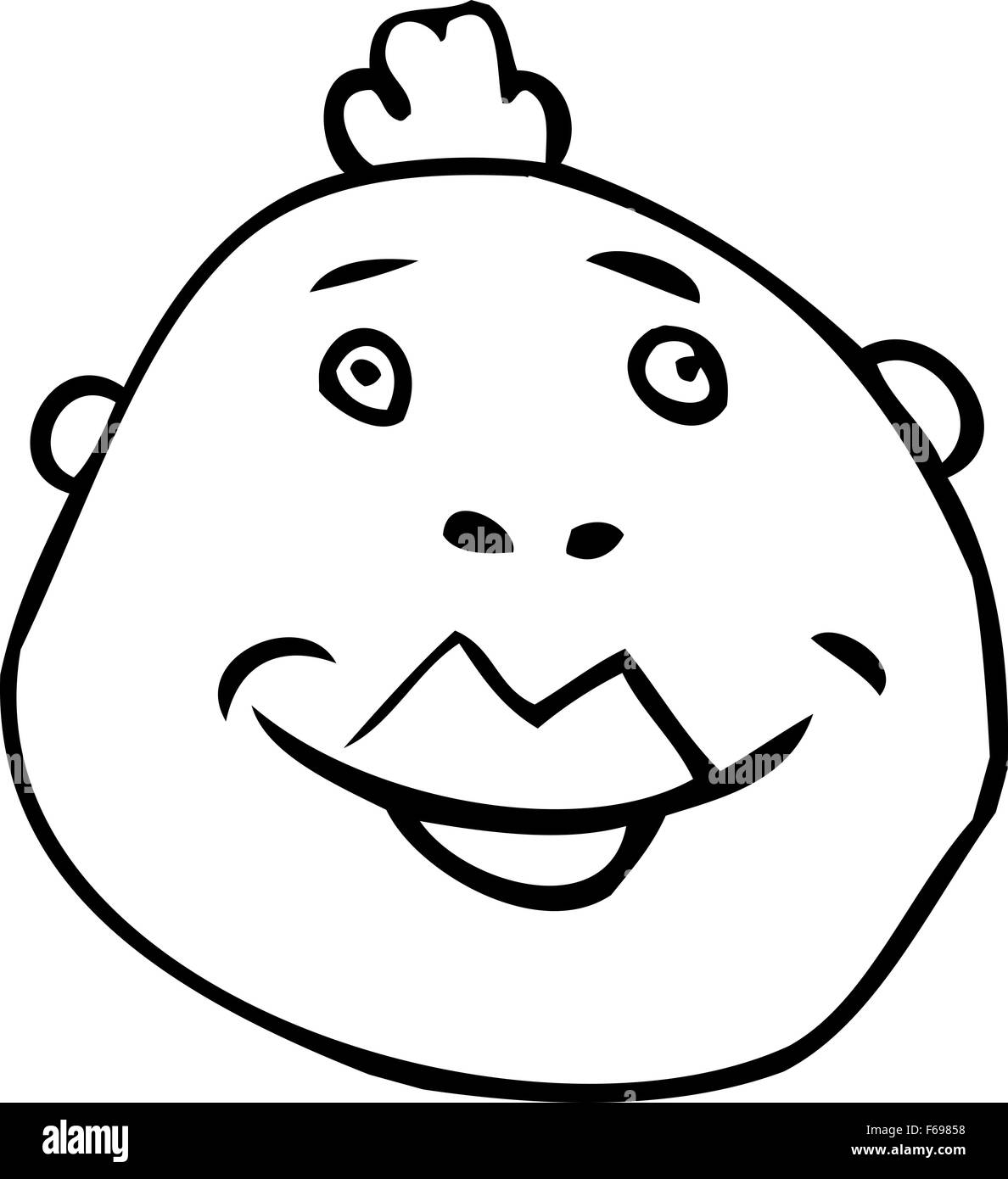 Outlined avatar of cheerful man with mohawk Stock Photo - Alamy