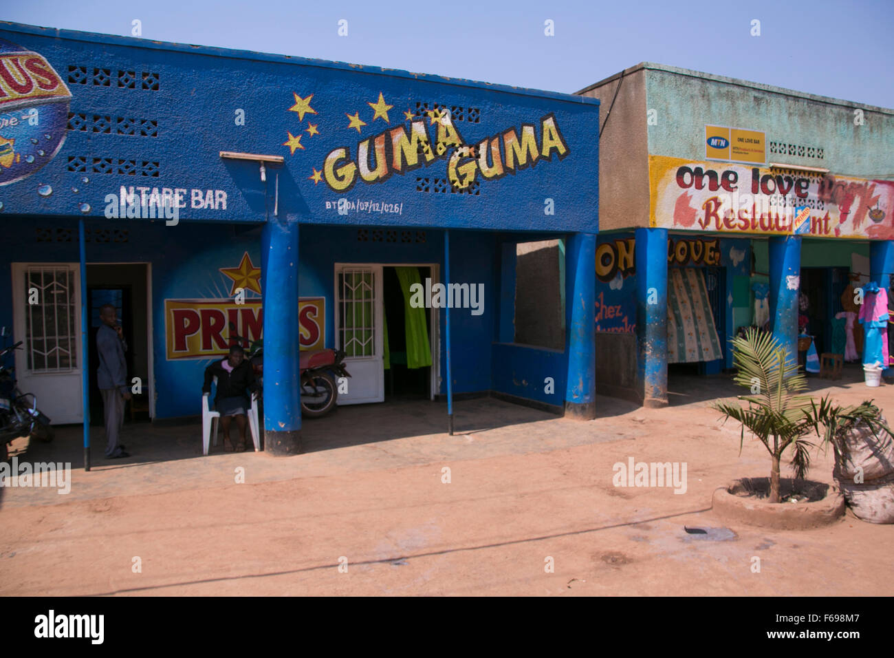 Painted building in Kayonza, Rwanda Stock Photo - Alamy