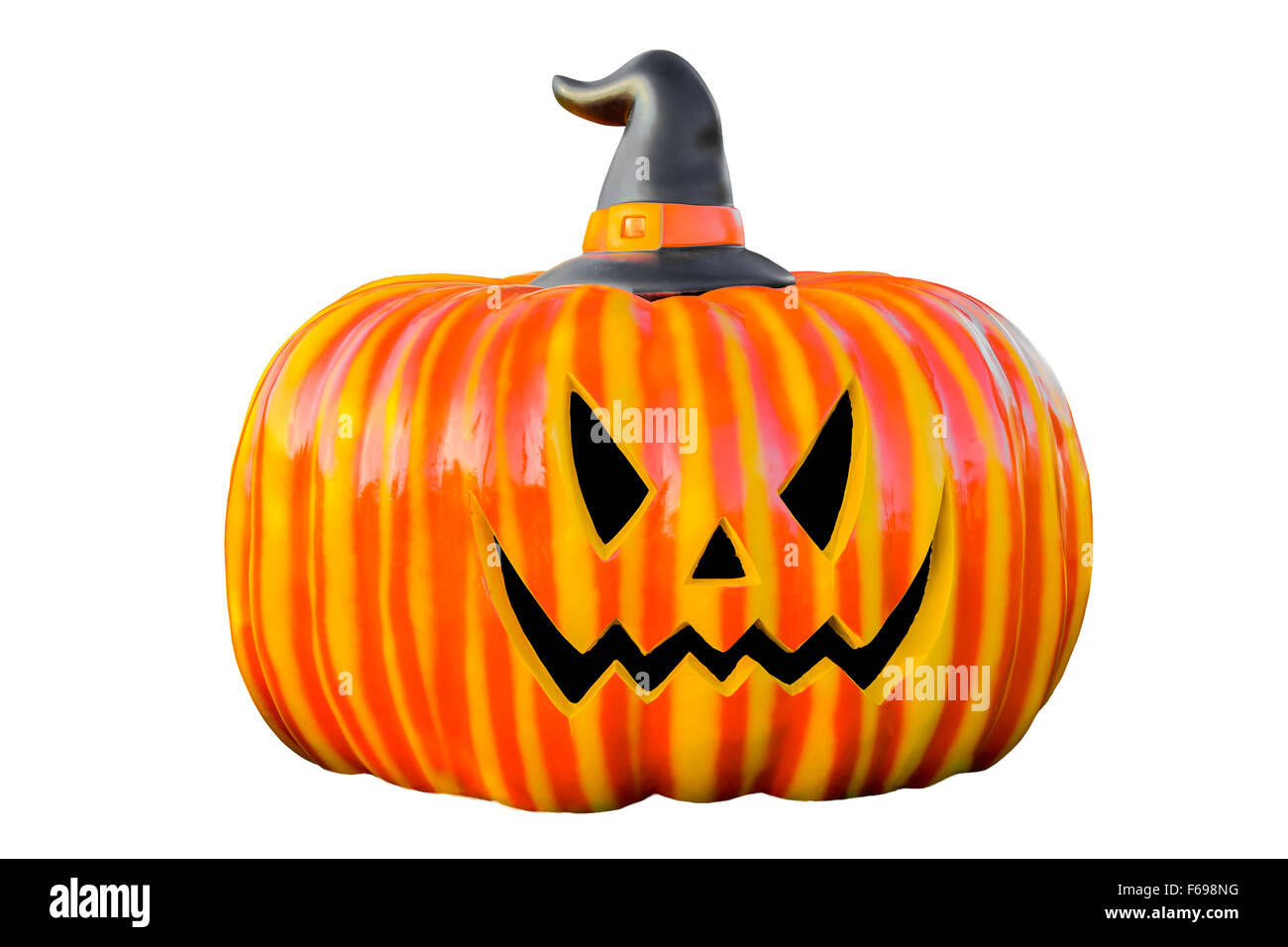 Halloween Pumpkin with shadow isolated on white Stock Photo - Alamy