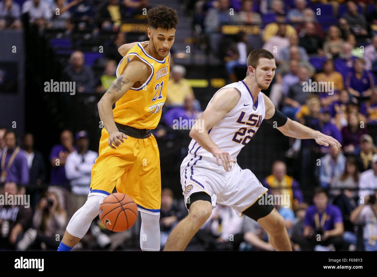 Baton Rouge, LA, USA. 13th Nov, 2015. McNeese State Cowboys guard Tevin ...