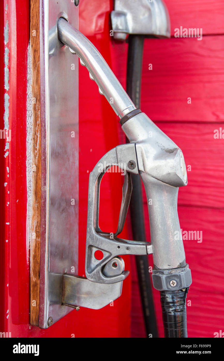 Blue gasoline fuel pump nozzle hi-res stock photography and images - Alamy