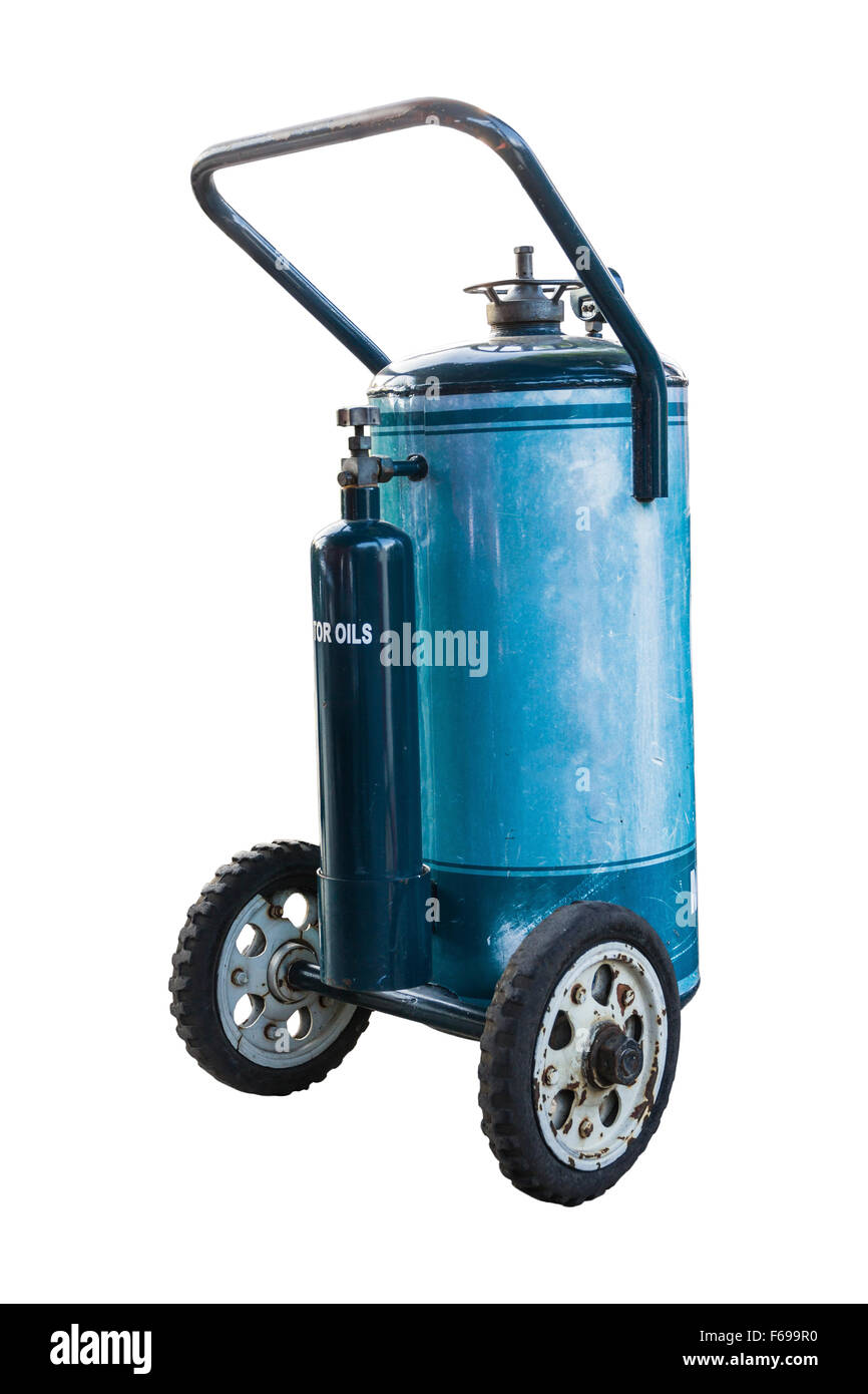 blue fuel tank with wheel isolate on white background Stock Photo - Alamy