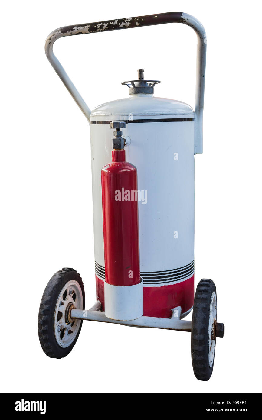 white fuel tank with wheel isolate on white background Stock Photo - Alamy