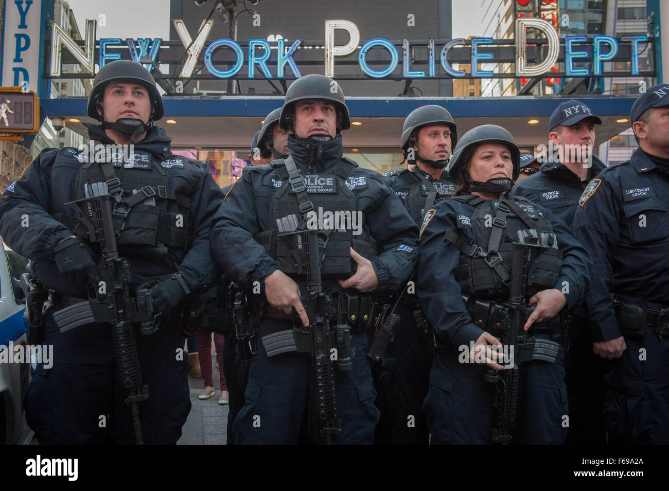 New York, NY, USA. 14th Nov, 2015. The NYPD on patrol in Times Square ...