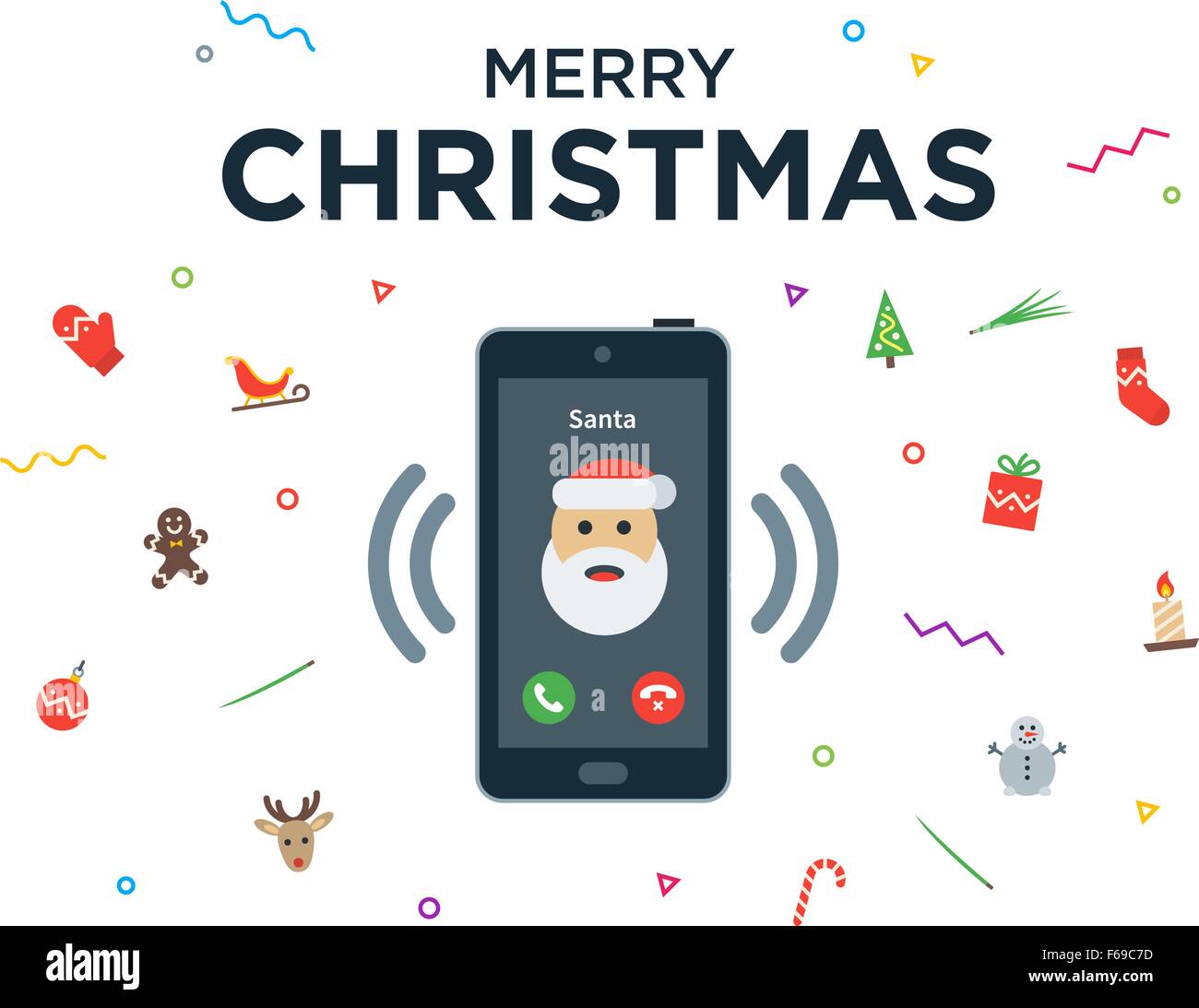 Christmas phone call Stock Vector Images - Alamy