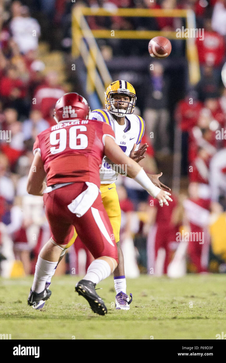 Baton Rouge, LA, USA. 14th Nov, 2015. LSU Tigers quarterback Brandon ...