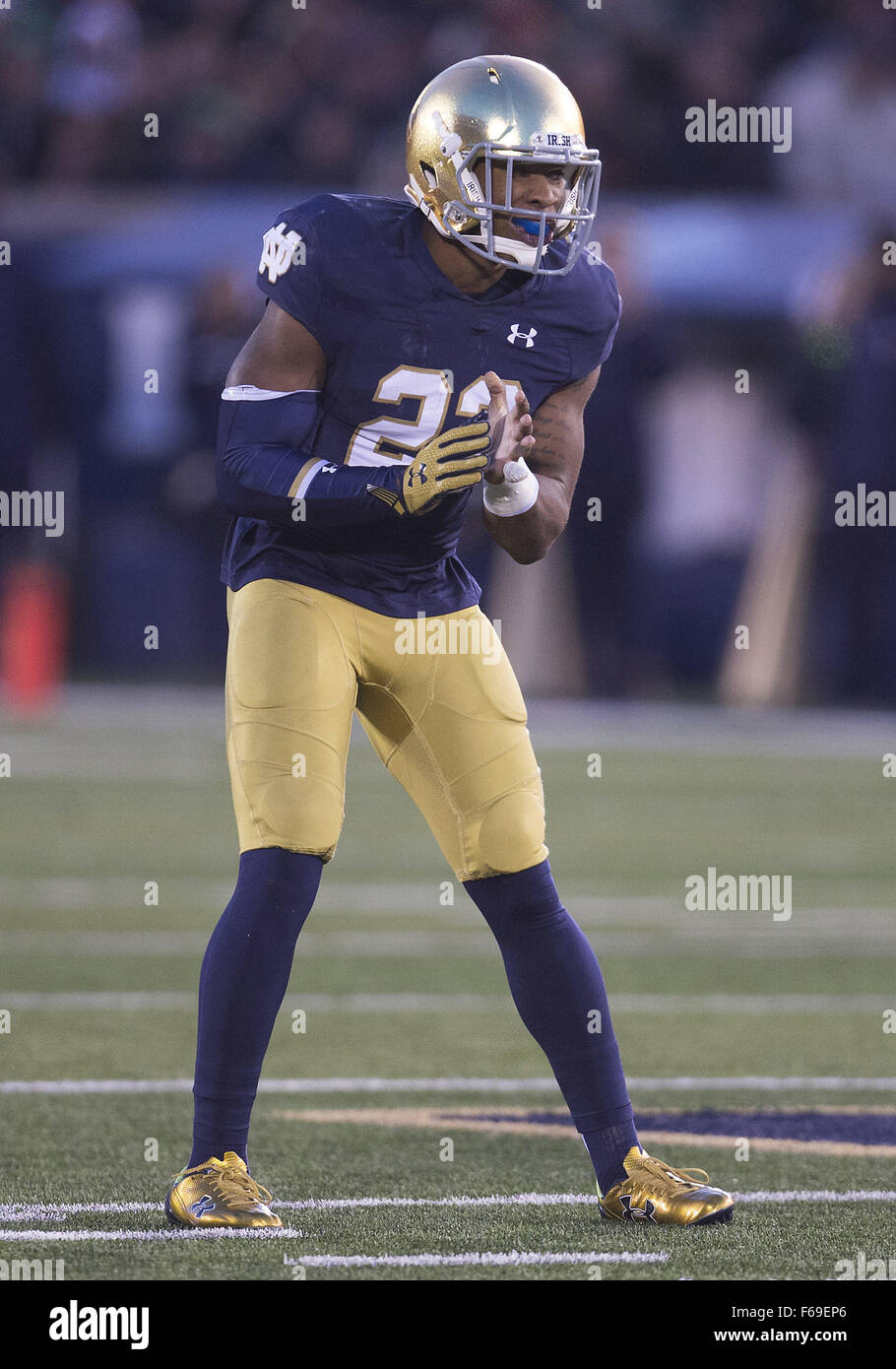 South Bend, Indiana, USA. 14th Nov, 2015. Notre Dame safety Elijah ...