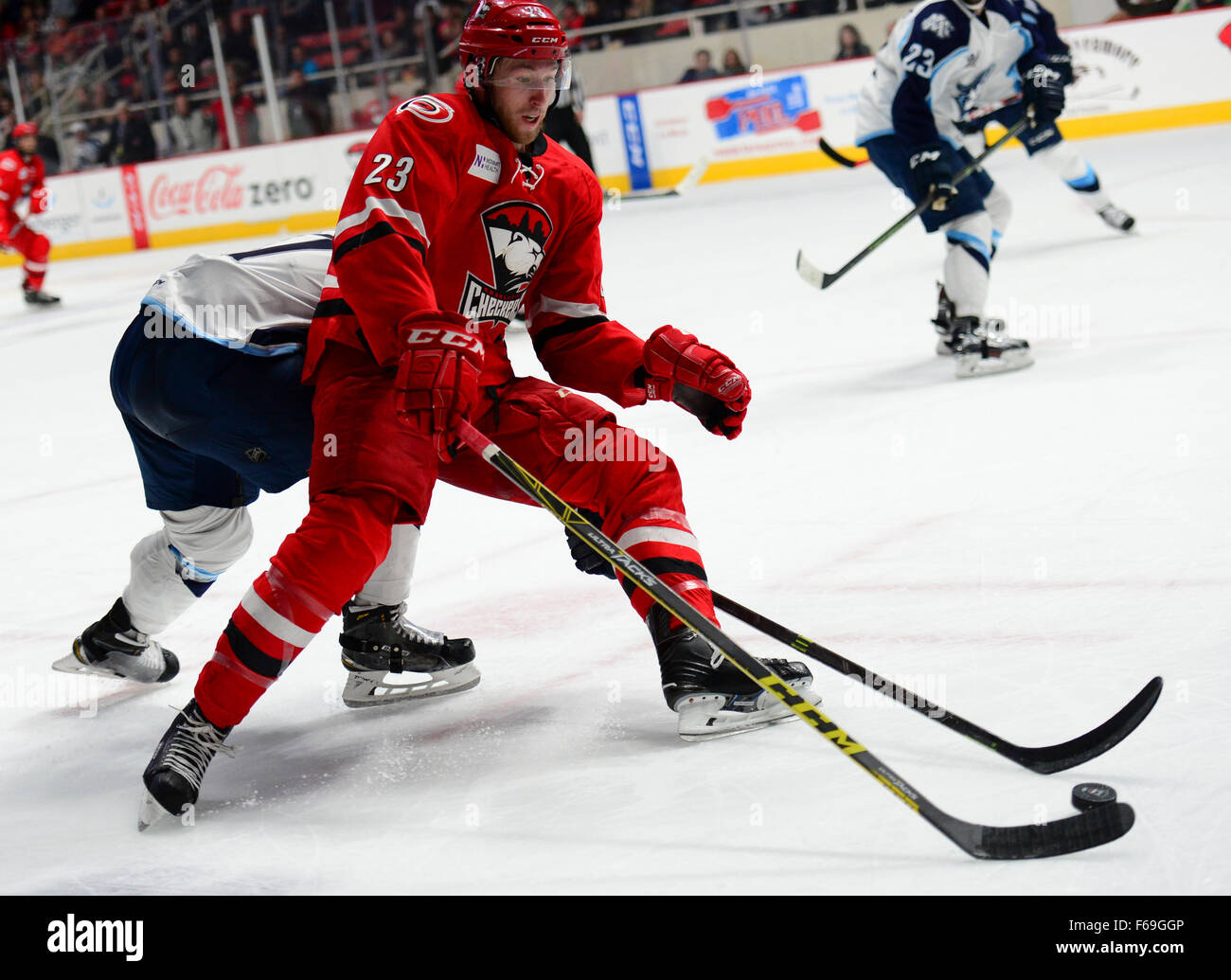 Charlotte Checkers Defenseman Jaccob Slavin (23) during the AHL game ...