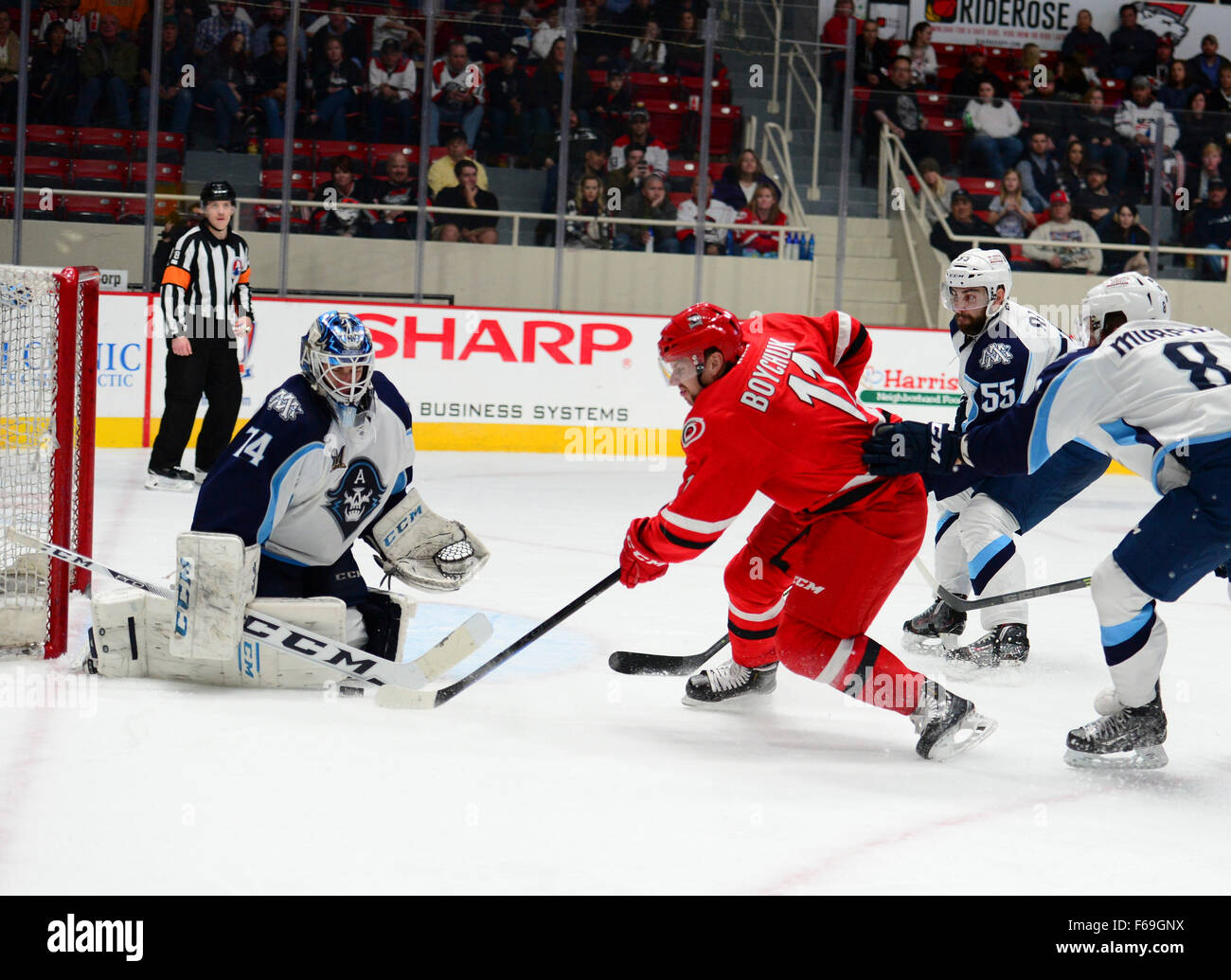 Charlotte Checkers Forward Zach Boychuk (11) during the AHL game ...