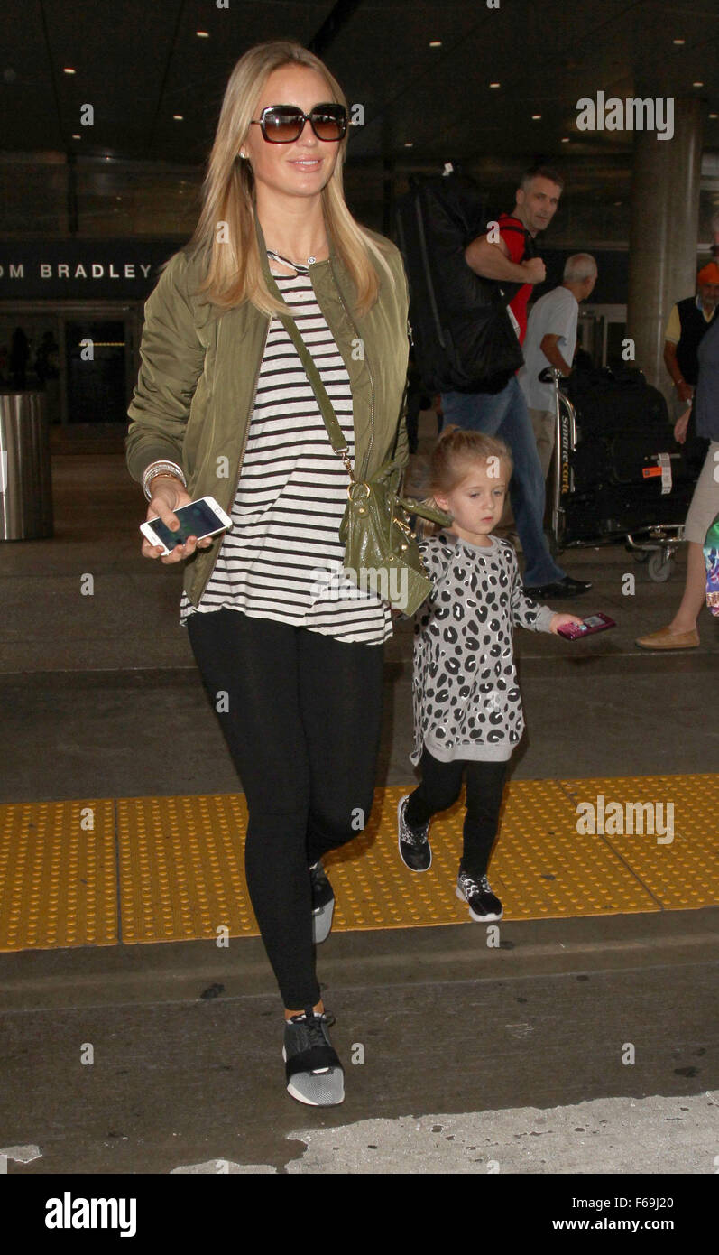 Steven Gerrard and his family arrive at Los Angeles International (LAX ...