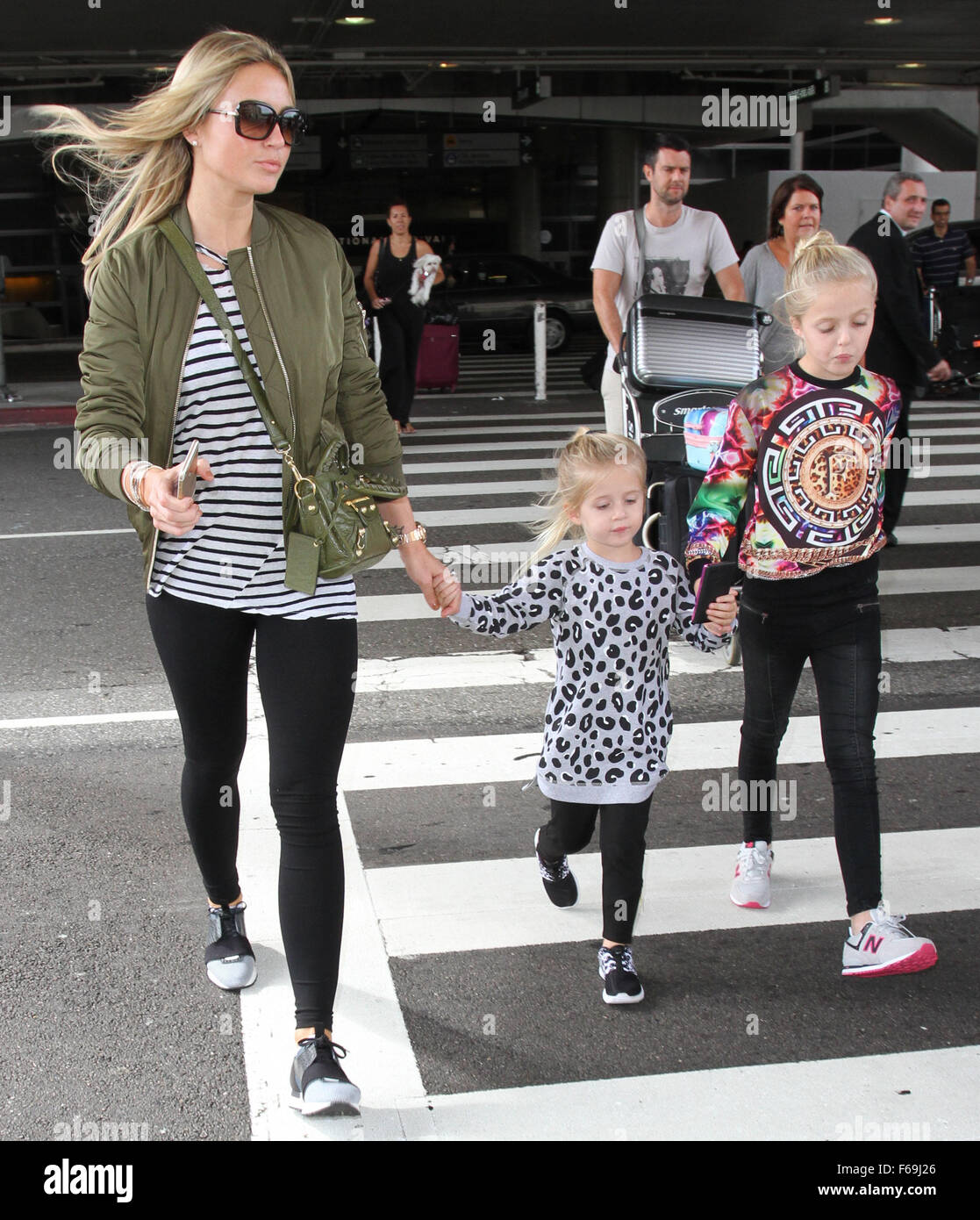Steven Gerrard and his family arrive at Los Angeles International (LAX ...