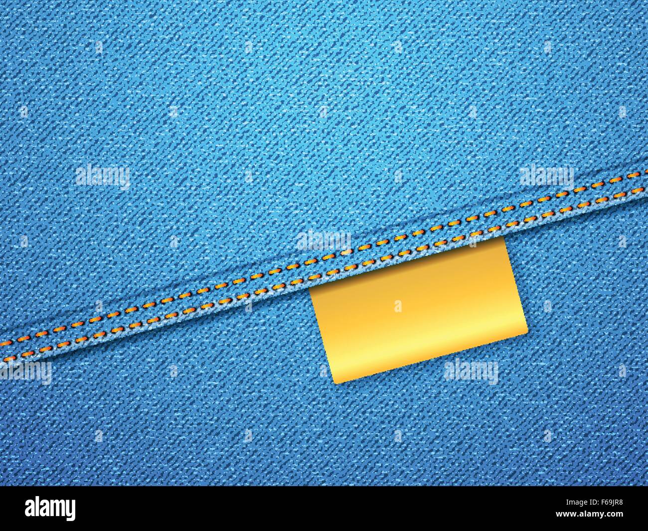 Blue denim background with label. Vector illustration Stock Vector ...