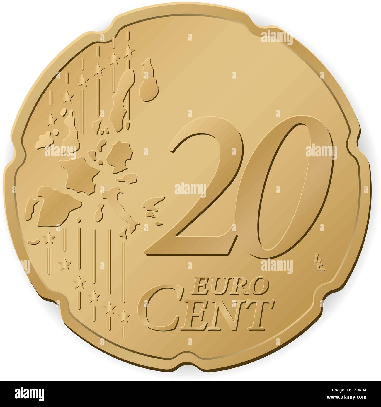 20 euro cent coin Stock Vector Images - Alamy
