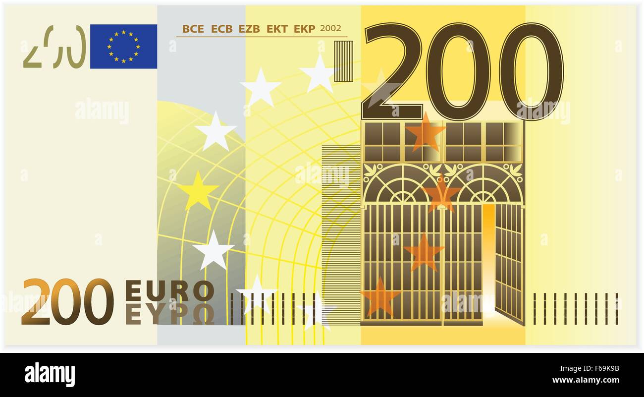 Two hundred euro banknote Stock Vector Images - Alamy