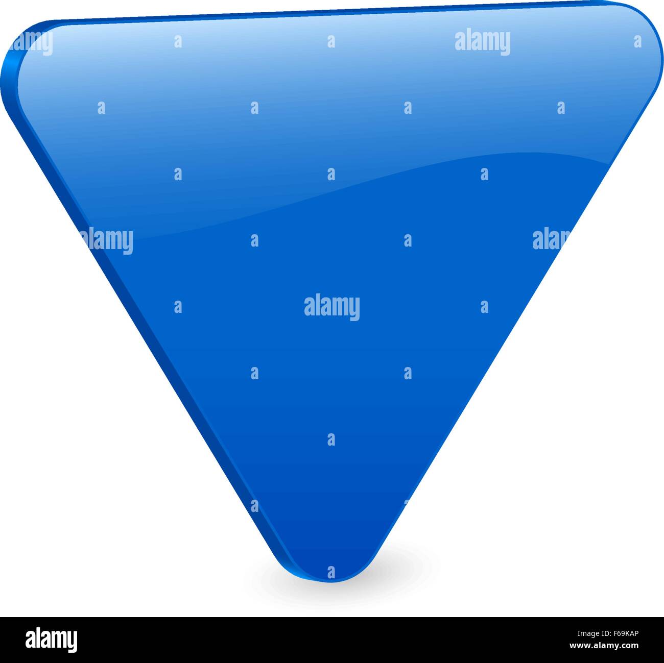 3D triangular icon isolated on a white background. Vector illustration ...