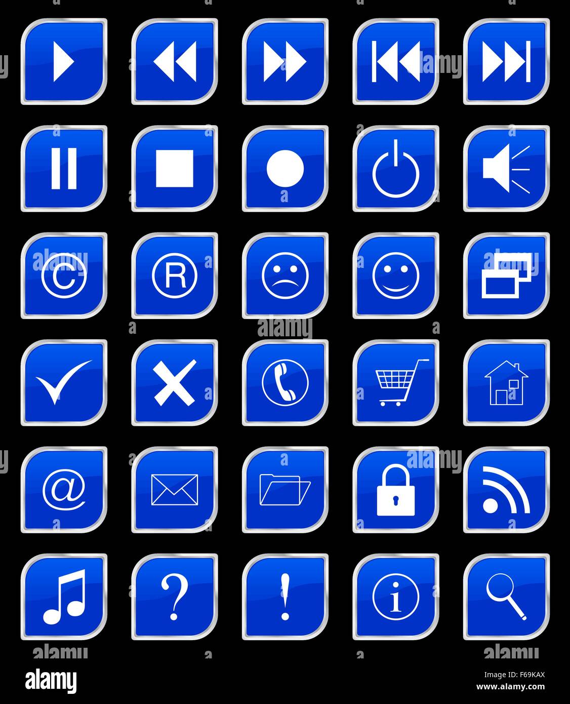 Set blue web buttons. Vector illustration Stock Vector Image & Art - Alamy