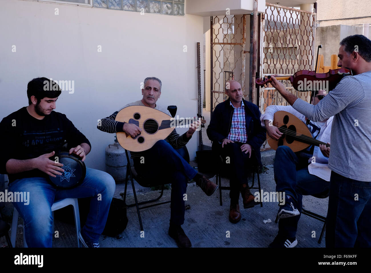 Israeli Arabs playing traditional music in the mixed Jewish Arab city ...