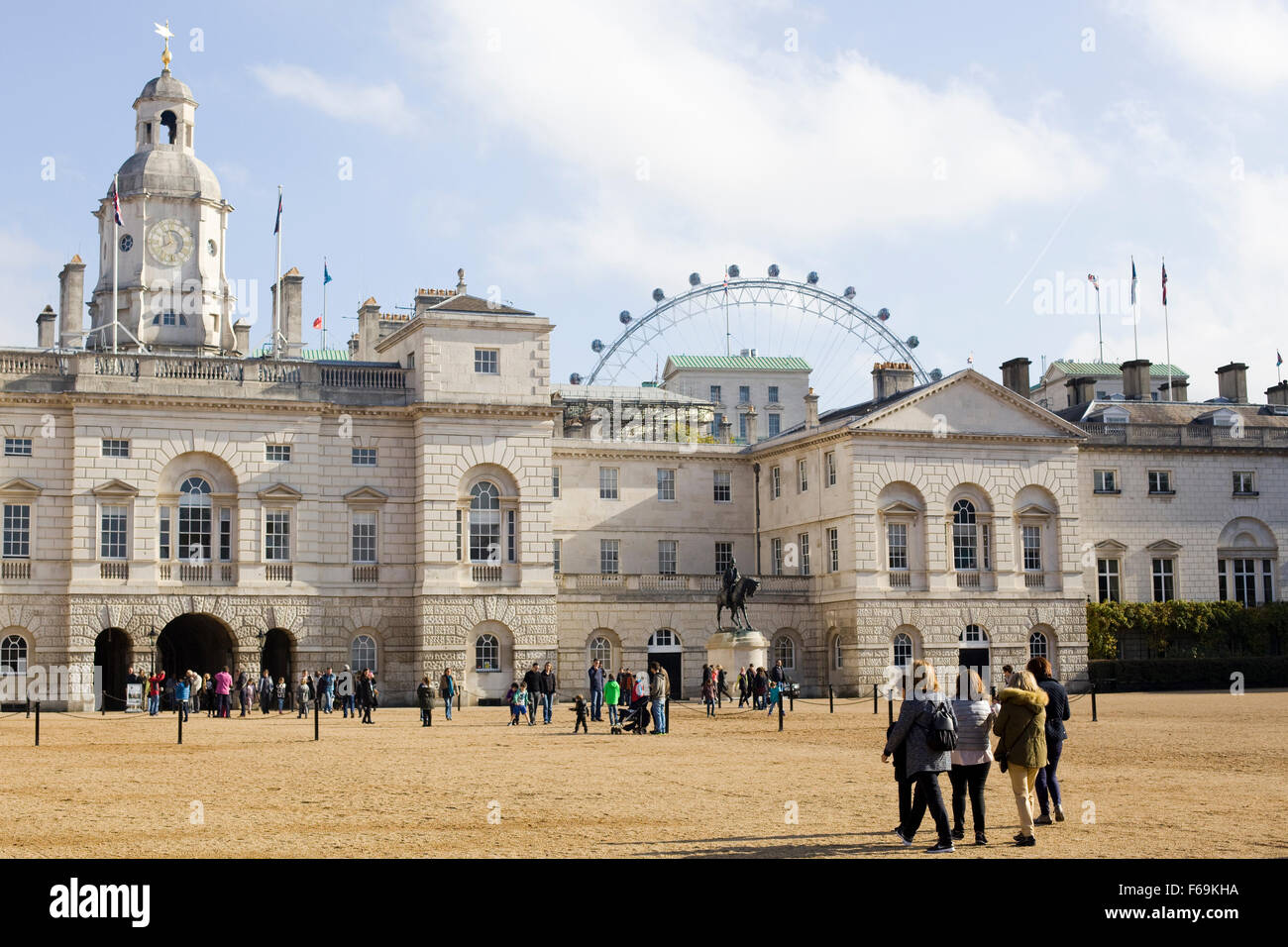 Tourists visiting Horse guards Parade ground in London England Stock ...