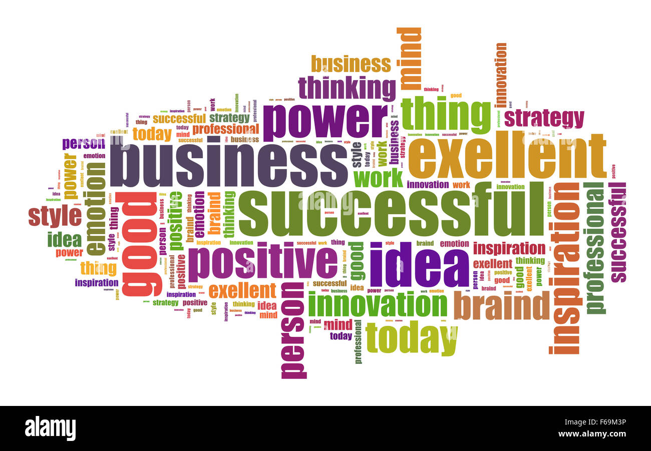 Successful business illustration word cloud concept Stock Photo - Alamy