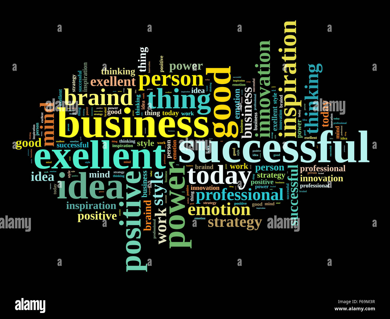 Successful business illustration word cloud concept Stock Photo - Alamy