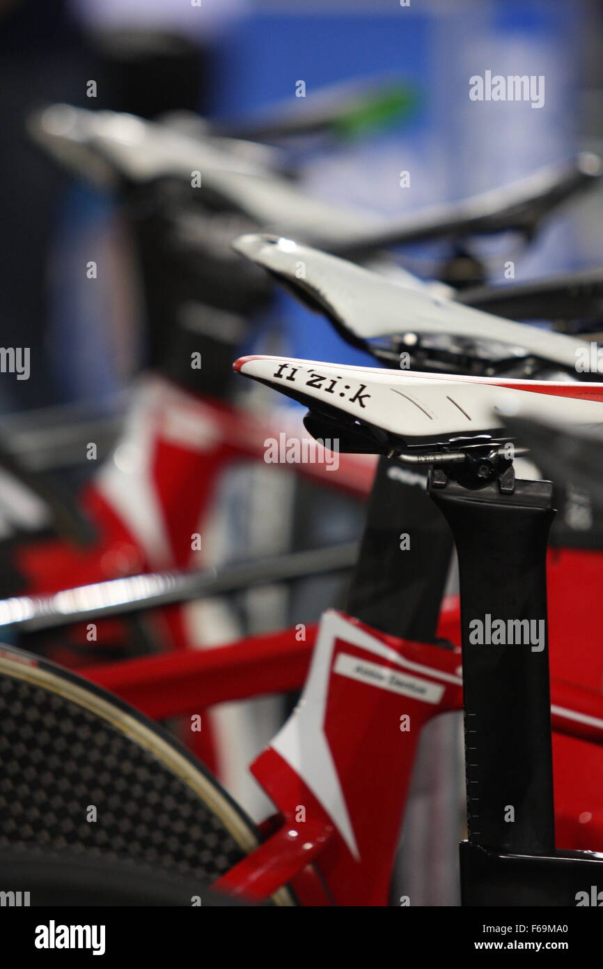 Race bikes on stand, Lee Valley VeloPark, London, UK. 14th November ...