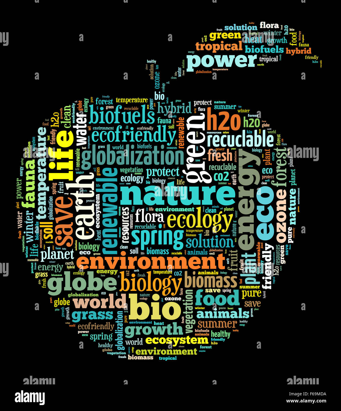 Green earth illustration word cloud concept Stock Photo - Alamy