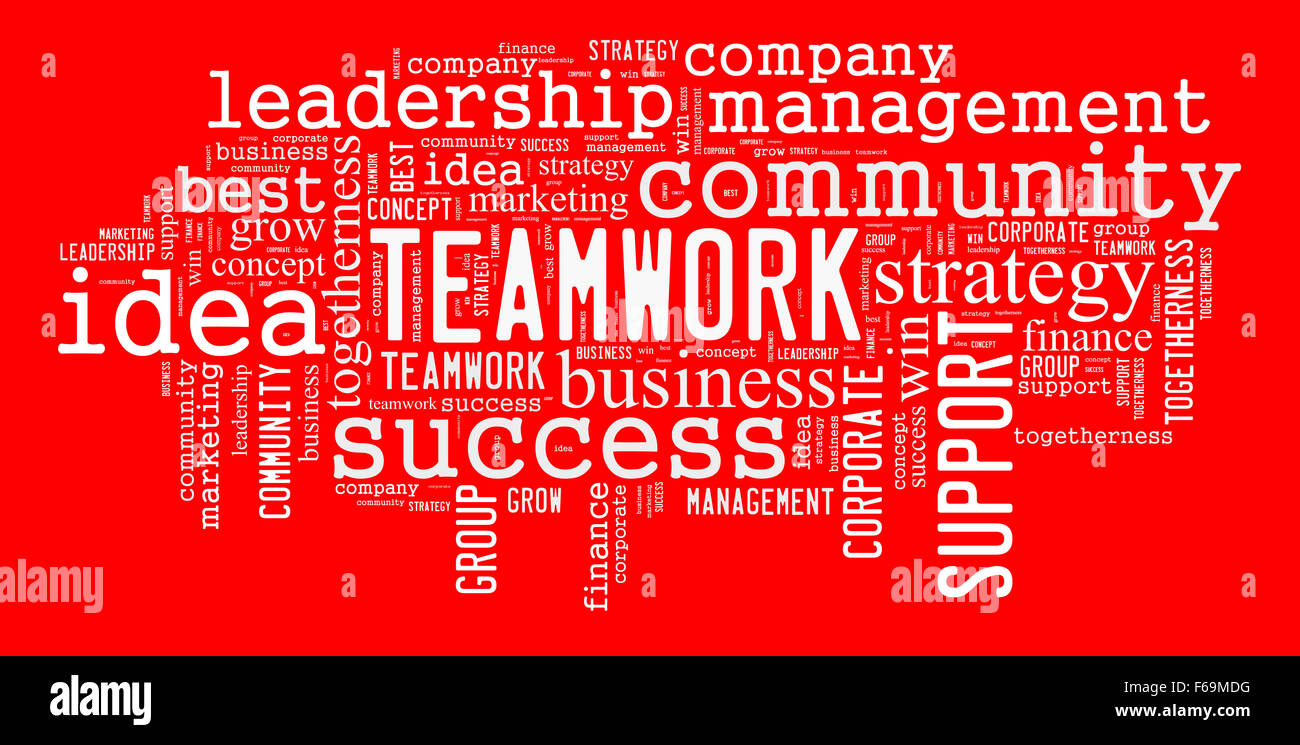 Teamwork illustration word cloud concept Stock Photo - Alamy