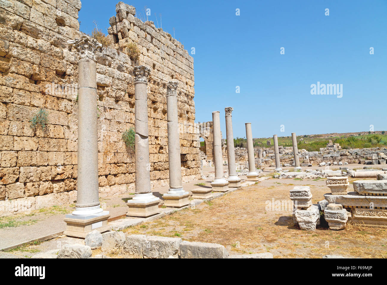 old construction in asia turkey the column and the roman temple Stock ...