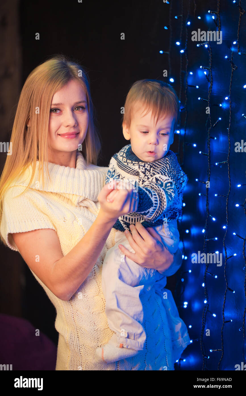 Mother with son portrait Stock Photo - Alamy