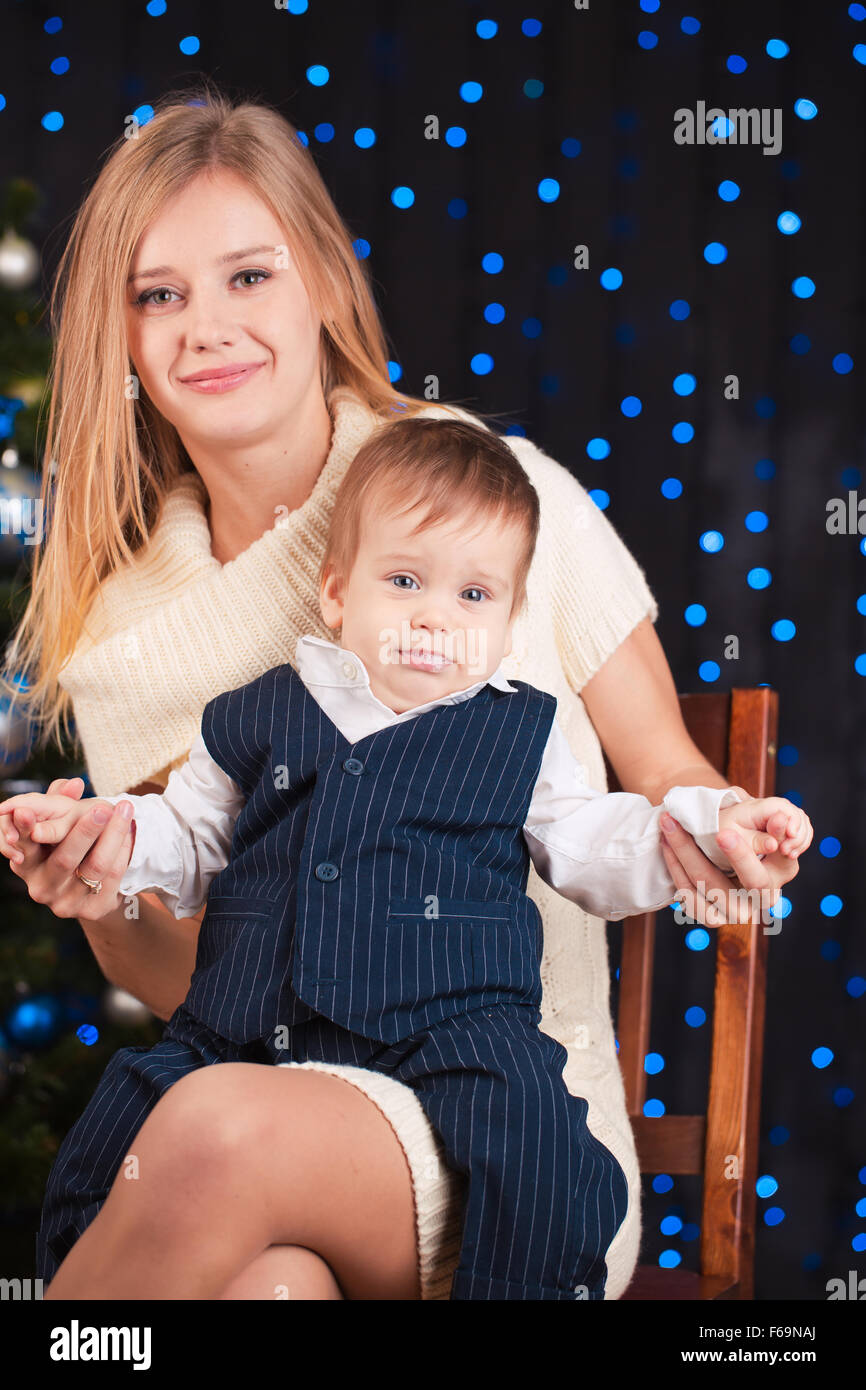 Mother with son portrait Stock Photo - Alamy