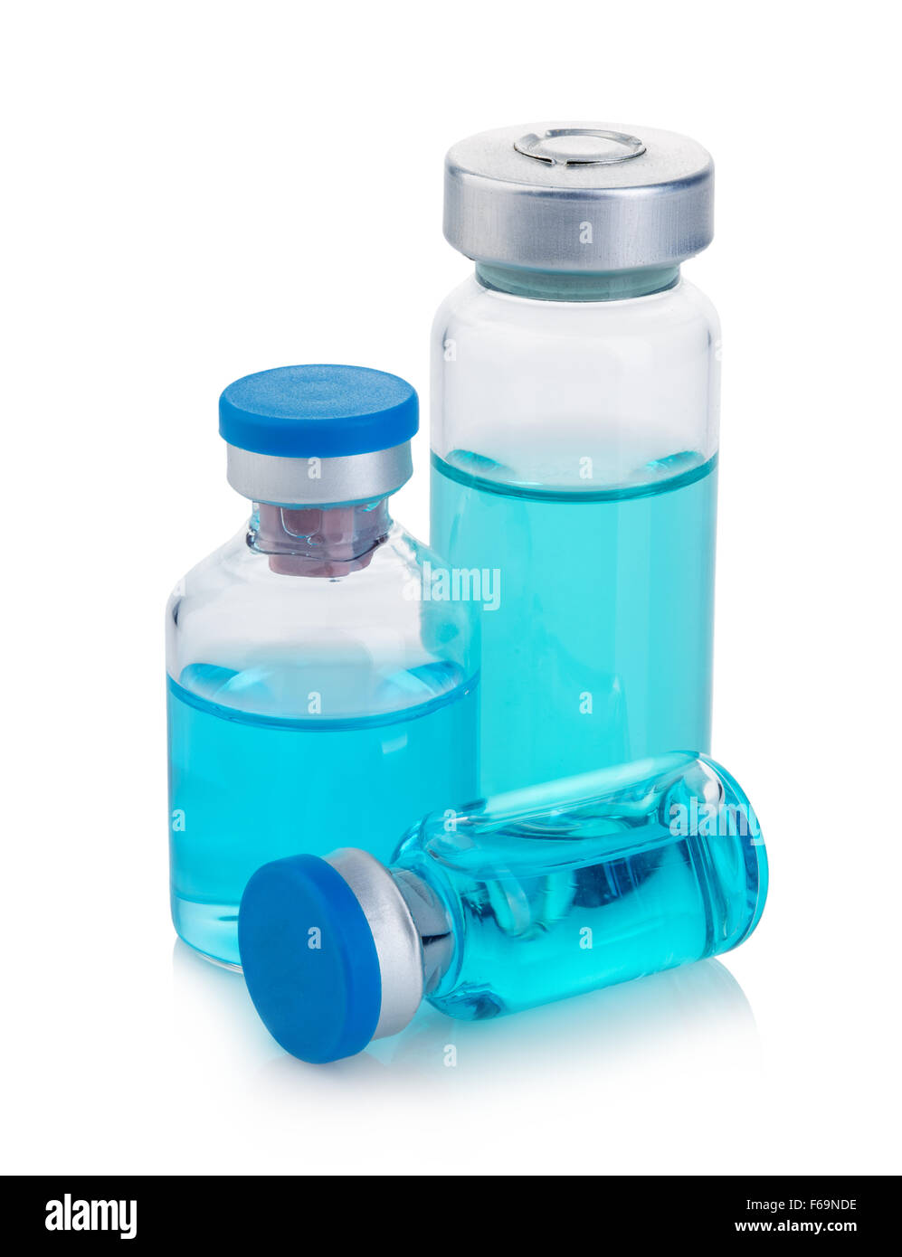 Vials with blue solution isolated on a white background Stock Photo - Alamy