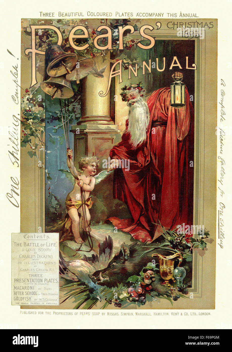 Front cover of Pears Christmas Annual 1893, featuring Father Christmas ...
