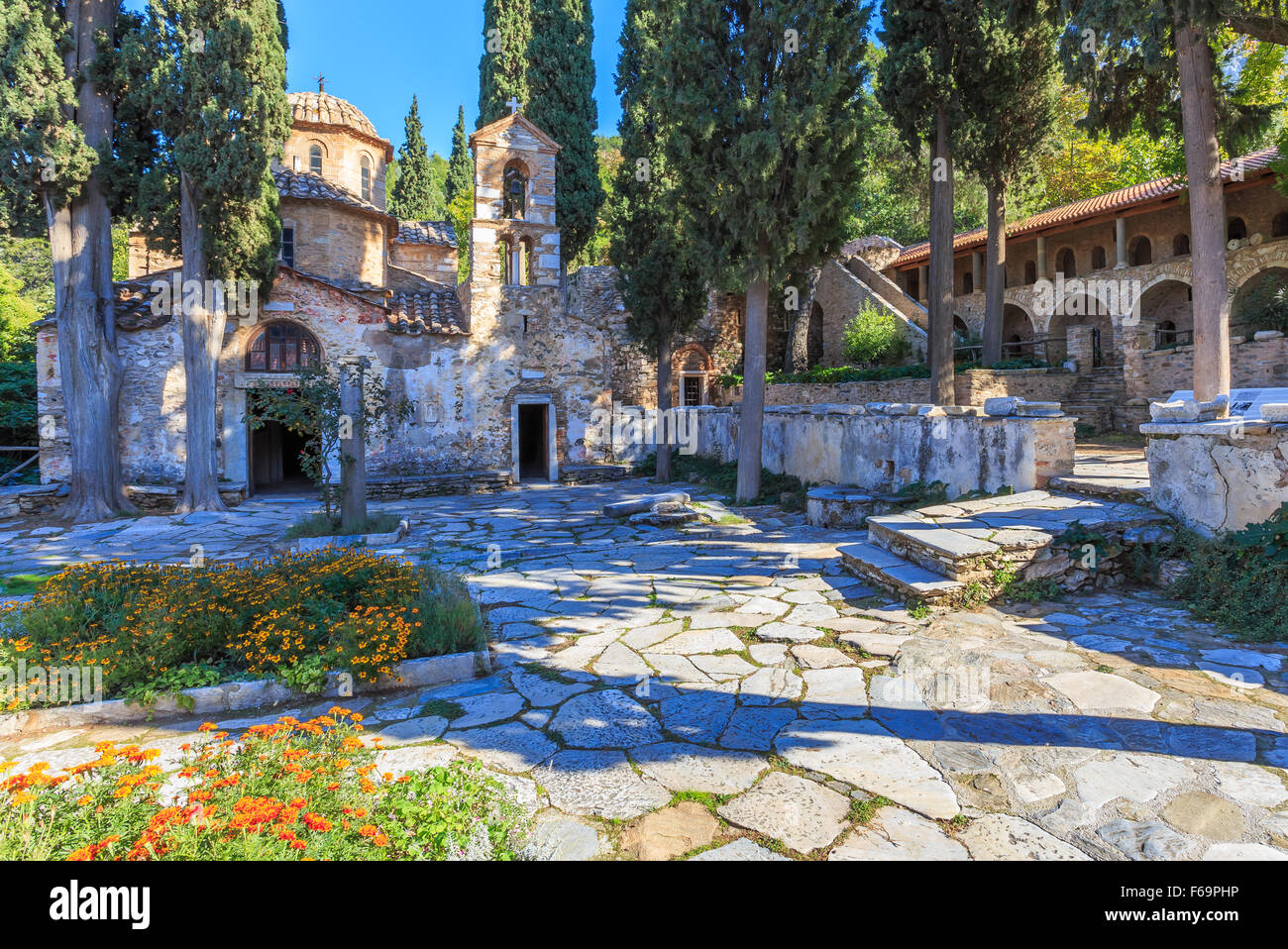 old byzantine monastery in Kaisariani, Athens, Greece Stock Photo - Alamy