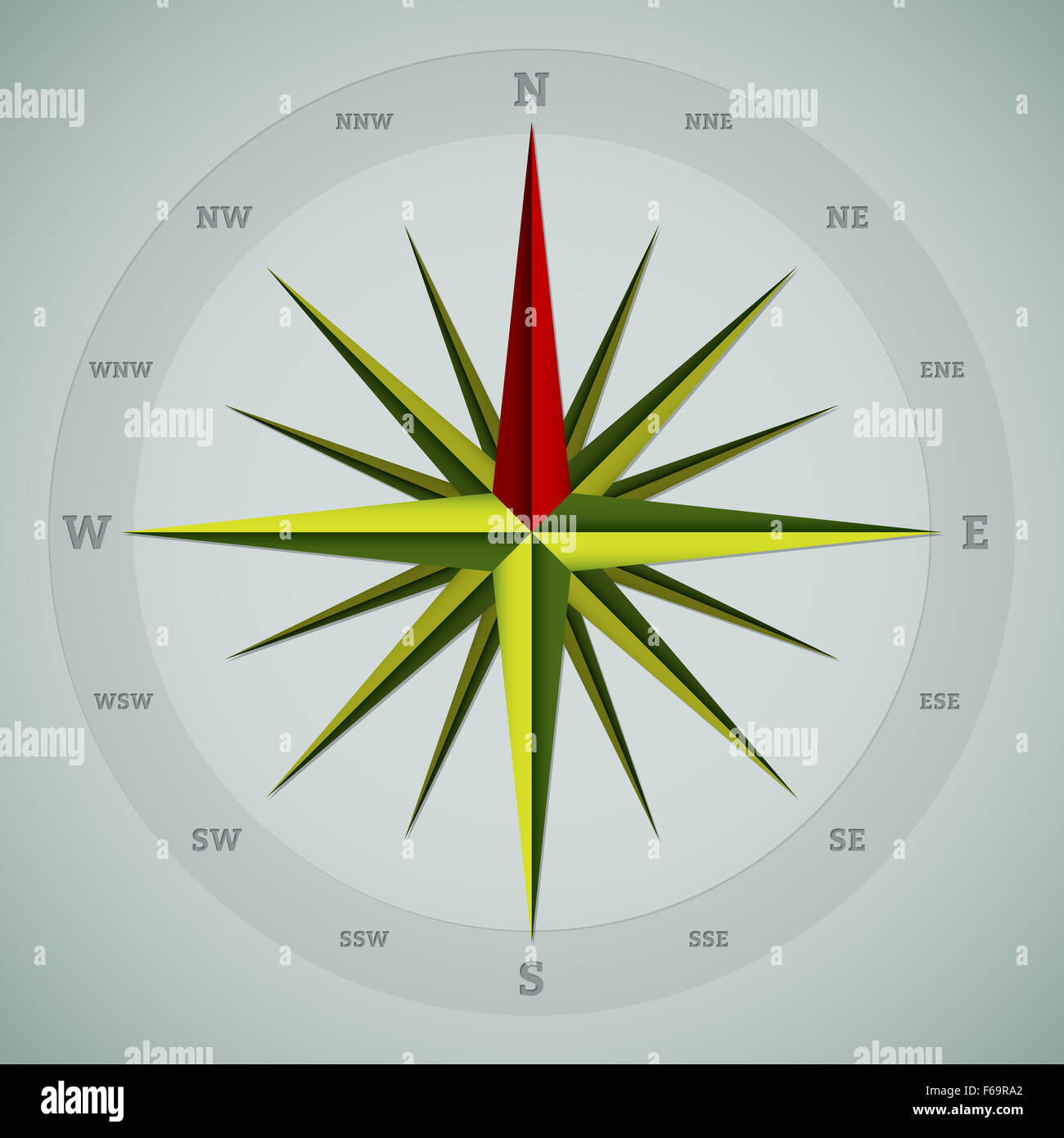 Cool 16 point compass design on greenish background Stock Photo - Alamy