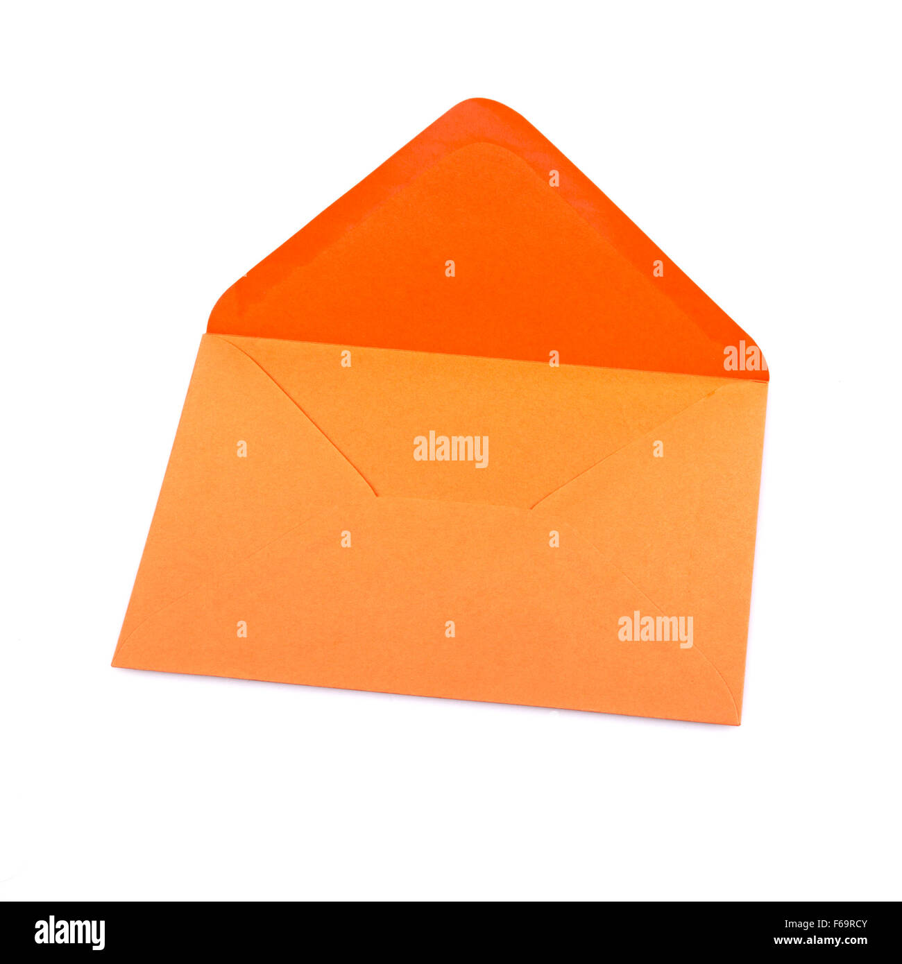 Open orange envelope isolated on a white background Stock Photo - Alamy