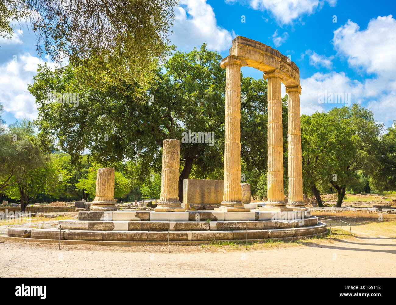 ancient ruins of the Philippeion, Ancient Olympia Stock Photo - Alamy