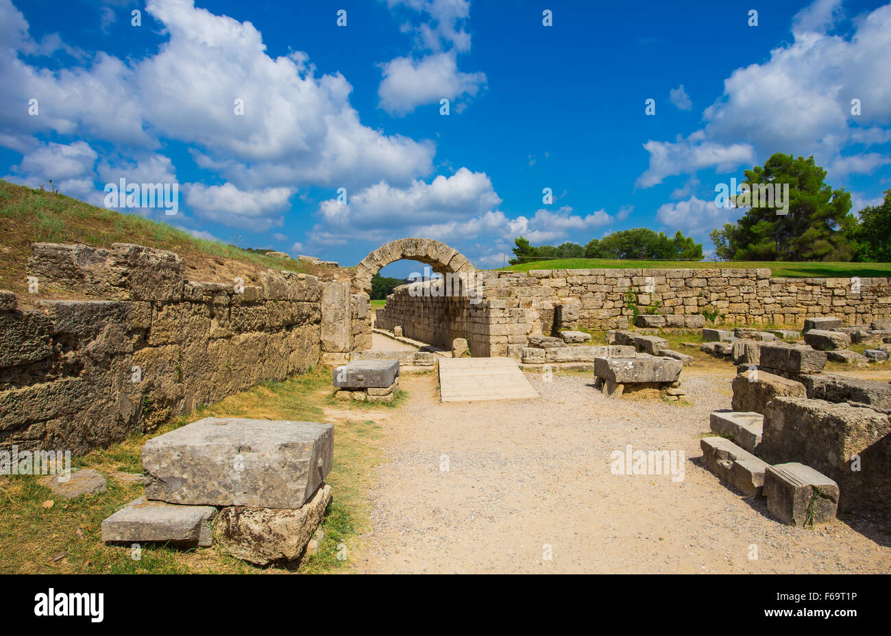 ruins in Ancient Olympia, Elis, Greece Stock Photo - Alamy