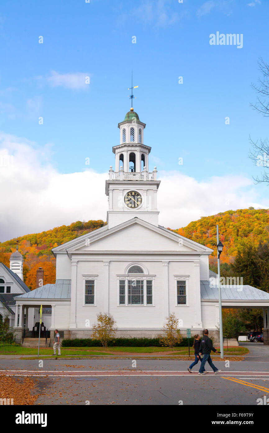 The 1st Congregational Church, Woodstock, Vermont, New England USA ...