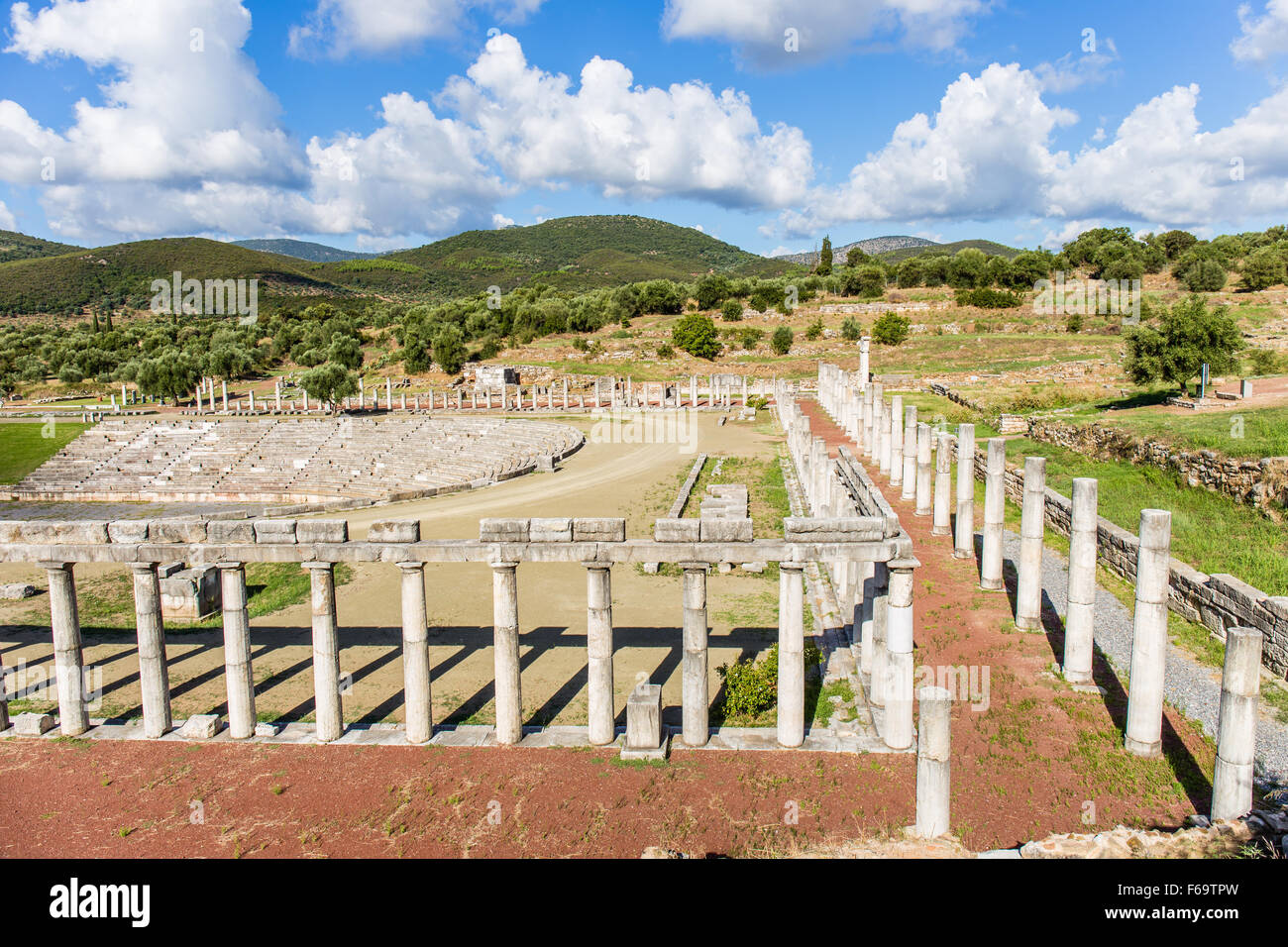 collonade of gymnasium in Ancient Messina, Greece Stock Photo - Alamy