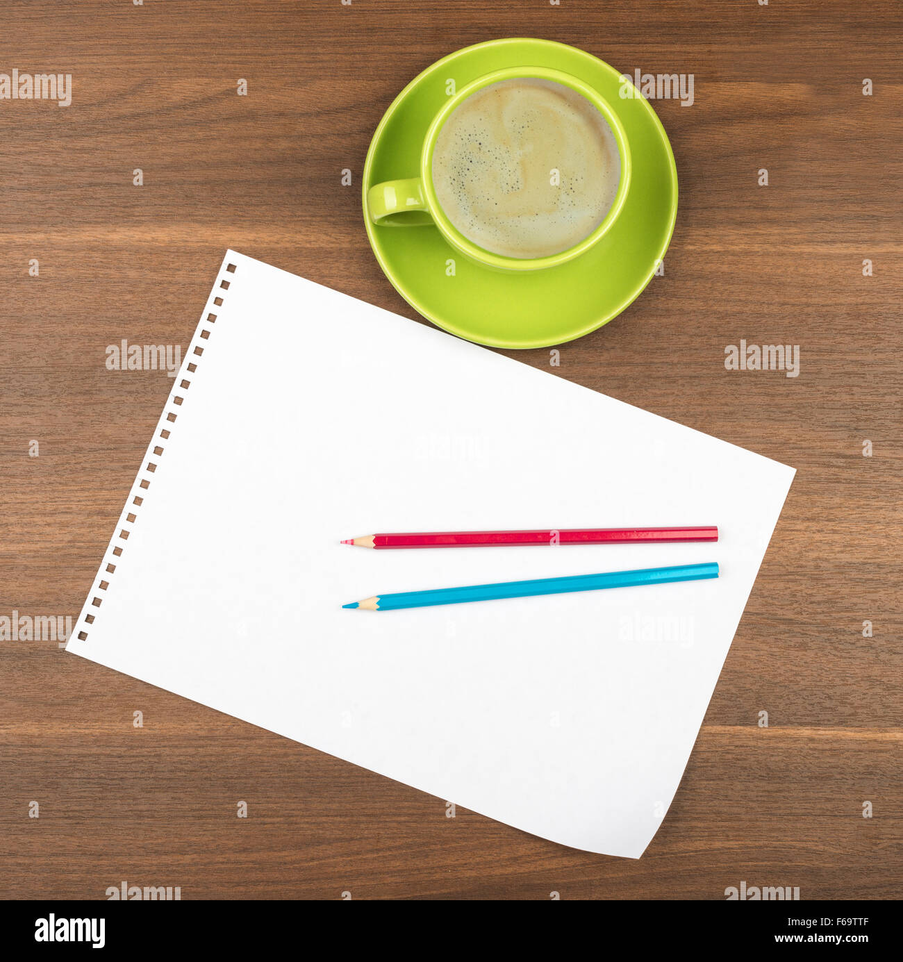Blank paper with coffee Stock Photo - Alamy