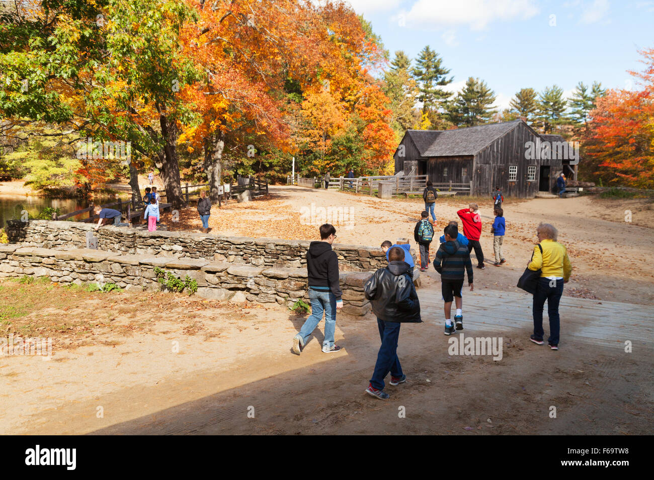 Children visiting Old Sturbridge Village living Museum, Massachusetts ...